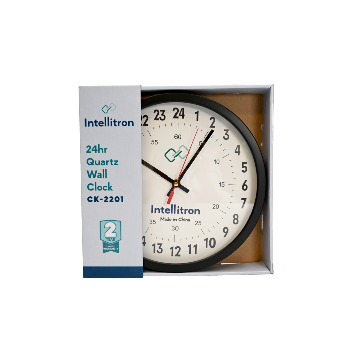 Intellitron 12" 24-hr Wall Clock CK-2201 GigaParts.com