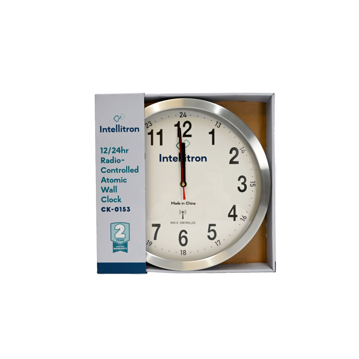 Intellitron 14" Radio Control Atomic Wall Clock CK-0153 GigaParts.com