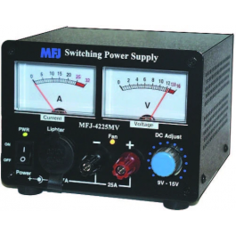 MFJ Switching Power Supply 25A , 12Vdc, Av Mtr, Adj. Led Light - MFJ ...