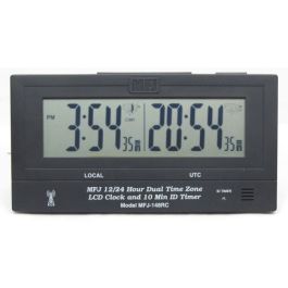 Open Box MFJ-148RC Dual Time LCD Clock, Atomic W/Gmt Zone, ID Timer ...