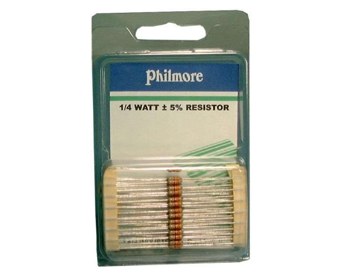 Philmore 87-3300 50-Pack 1/4 Watt Resistor 3,300 Ohms, Carbon Film, 5 ...