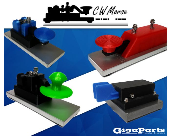 CW Morse Red Single Paddle Key- Steel Base 38-810-S GigaParts.com