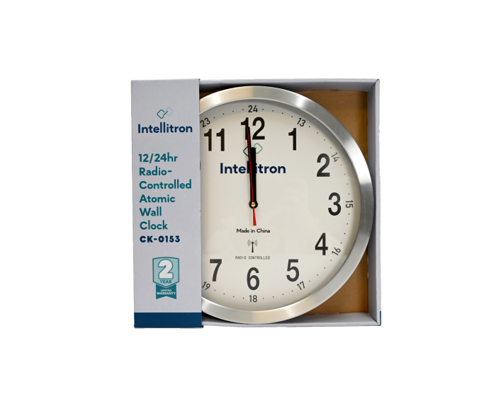 Intellitron 14" Radio Control Atomic Wall Clock CK-0153 GigaParts.com