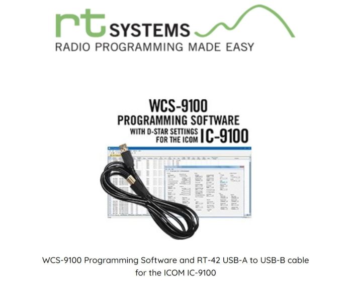 RT Systems WCS-9100 Programming Software and RT-42 cable for the ICOM ...