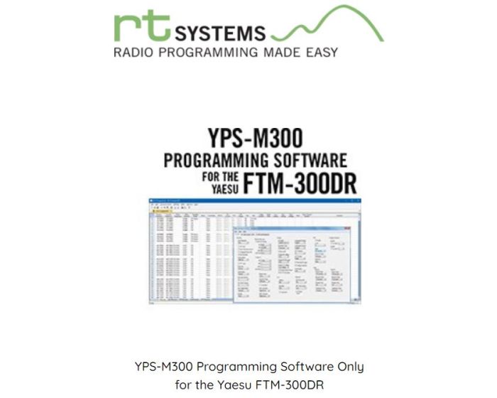 RT Systems YPS-M300 Programming Software Only for the Yaesu FTM-300DR ...